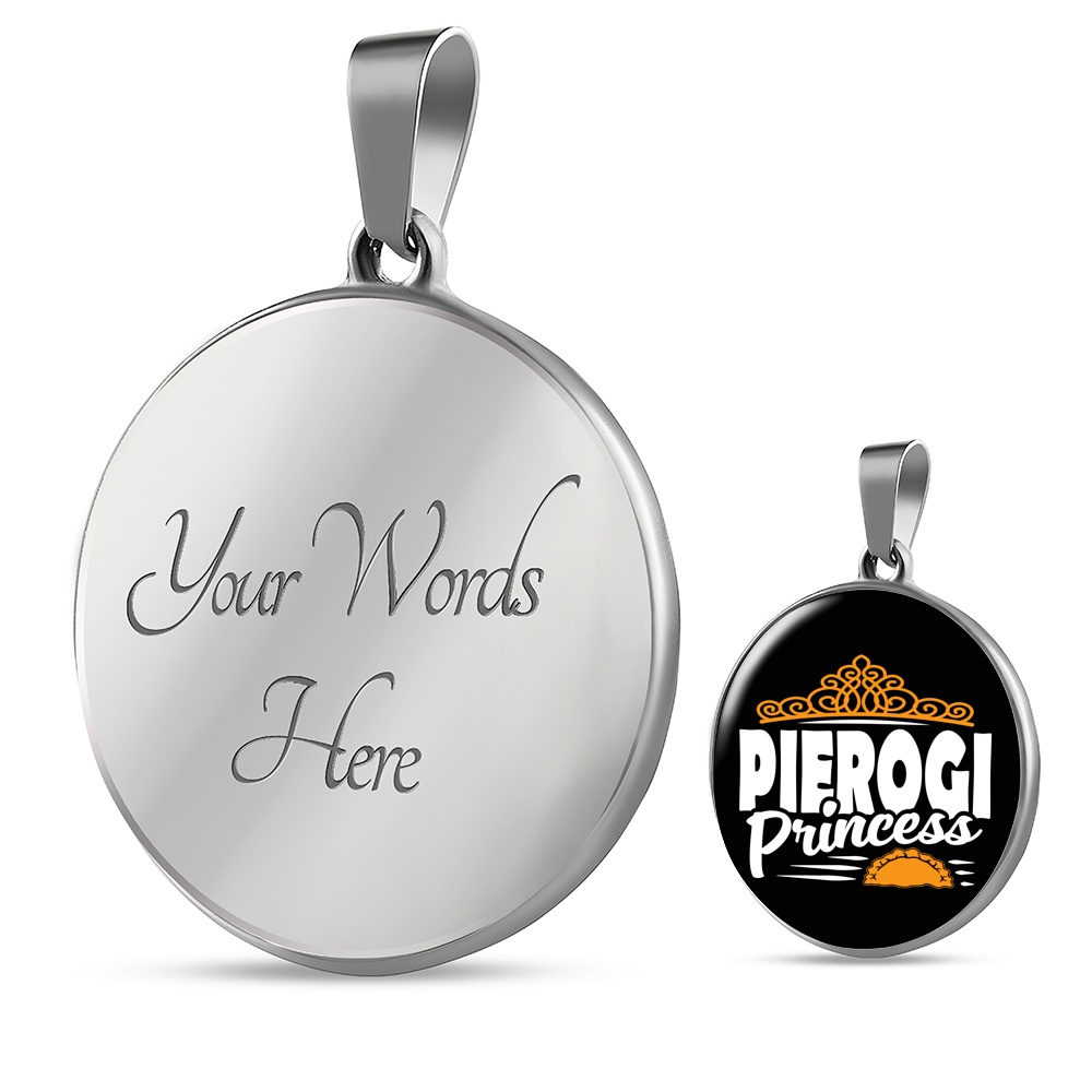Pierogi Princess With Black Circle Pendant Necklace – My Polish Heritage