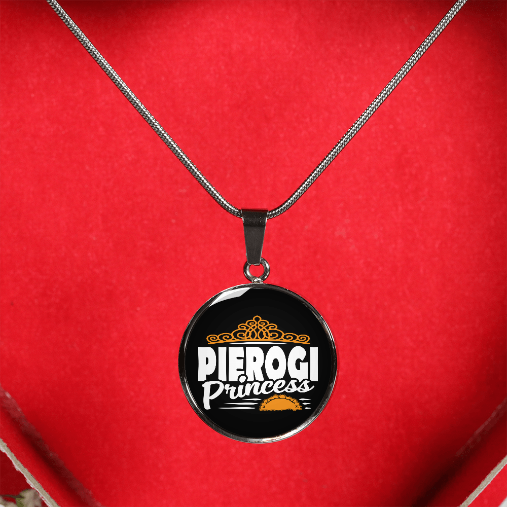 Pierogi Princess With Black Circle Pendant Necklace – My Polish Heritage