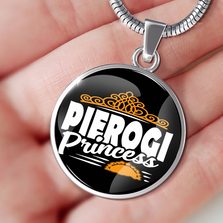 Pierogi Princess With Black Circle Pendant Necklace – My Polish Heritage