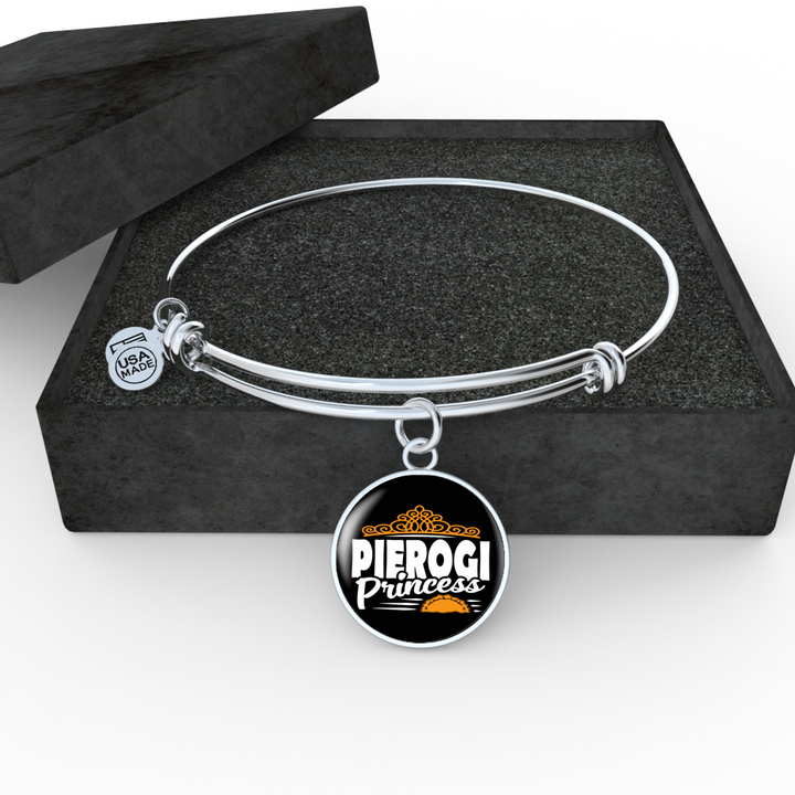 Pierogi Princess With Black Circle Charm Bangle – My Polish Heritage