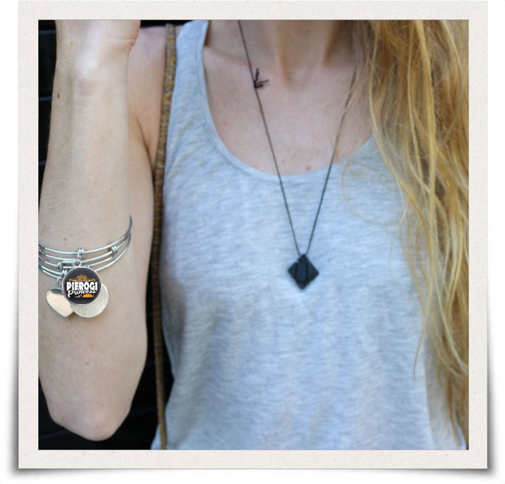 Pierogi Princess With Black Circle Charm Bangle – My Polish Heritage