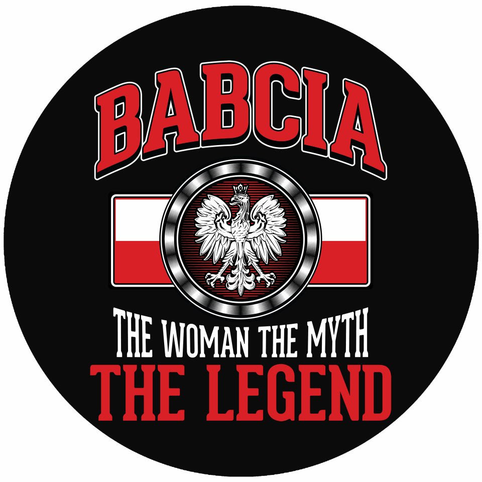 Babcia The Legend With Black Circle Pendant Necklace – My Polish Heritage